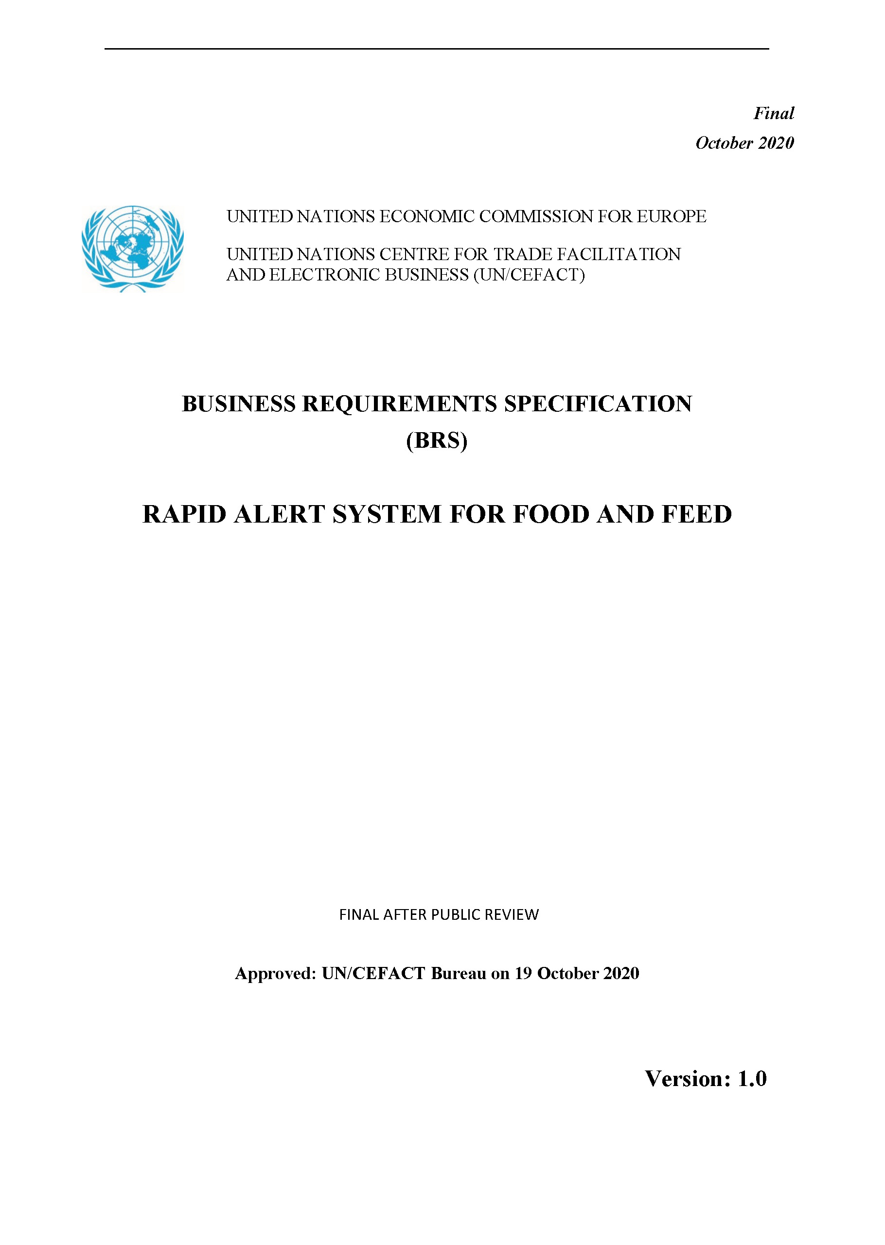 RASFF (Rapid Alert for Security of Food and Feed) Standard Package ...